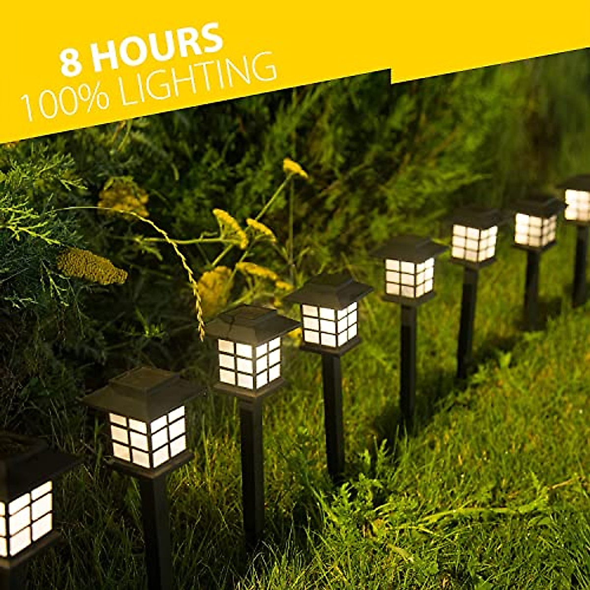 Zone Tech Outdoor Solar Powered Light – LED 24 Pack Bright Premium Quality Rain-Proof Walkway Path Patio Yard Lawn Garden LED Lamp (24 Pieces)
