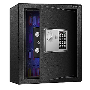 JUGREAT 80 Keys Cabinet with Sensor Light,Electronic Key Safe,Pin Code Keyless Storage Box for Keys,Secure Wall Mount Safe with 80 Key Tags