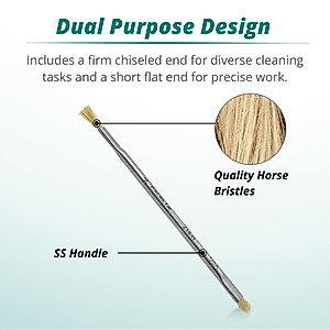 Excelta Anti-Static Applicator Brush, 4.5 Inch, 0.19 Inch Tip, Soft Horse Hair, Heat Resistant Up to 370 Degrees, Precision Electronics Cleaning, Superior