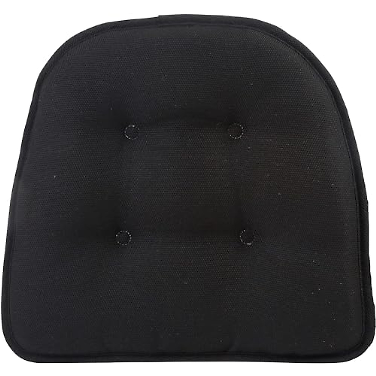 Klear Vu Omega Non-Slip Universal Chair Cushions for Dining Room, Kitchen and Office Use, U-Shaped Skid-Proof Seat Pad, 15x16 Inches 2 Pack Solid Midnight Black 2 Count