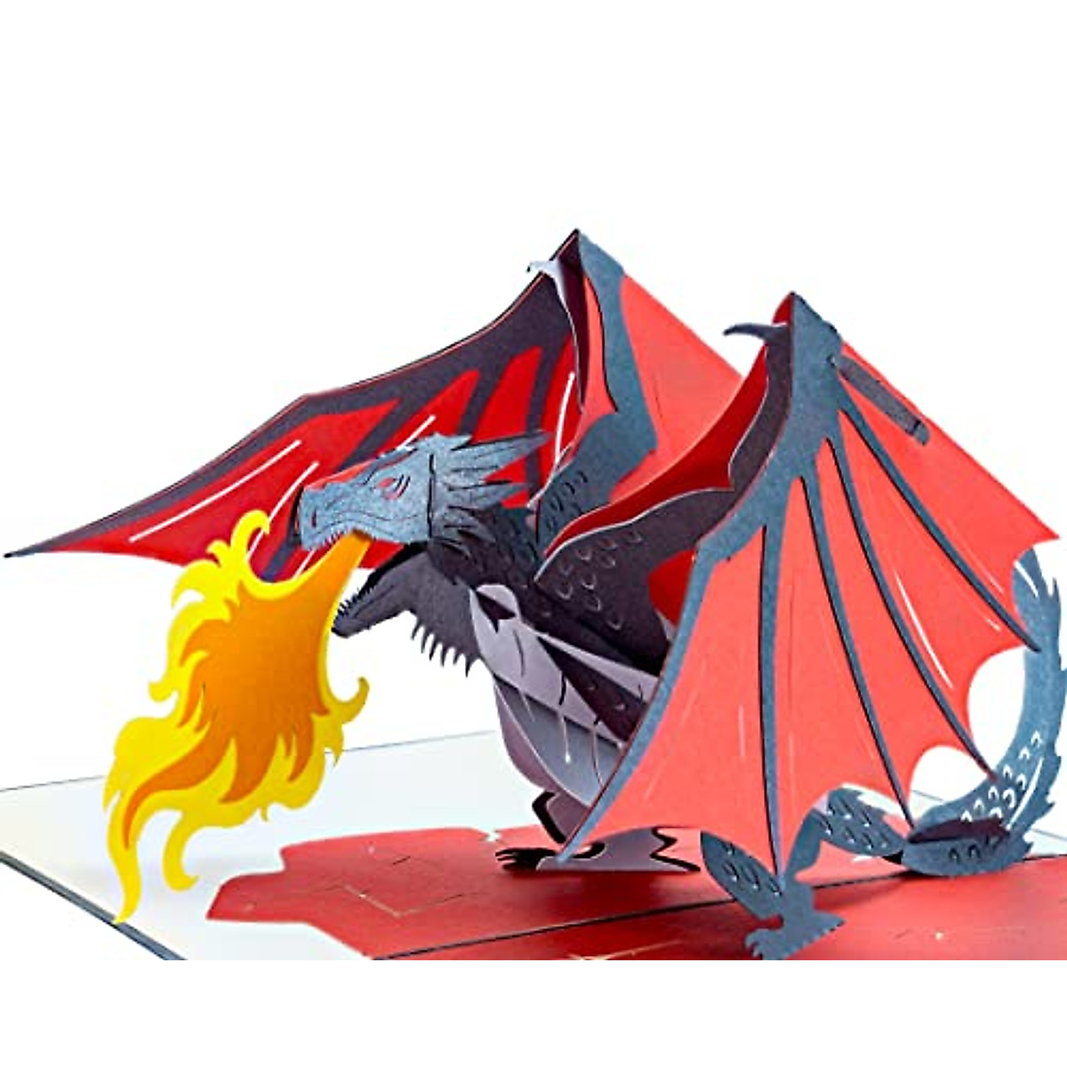 WOWPAPERART Dragon Fire - 3D Pop Up Greeting Card For All Occasions - Birthday, Love, Christmas - Ultimate Card for Dragon Lovers