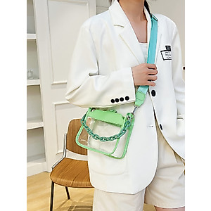 Clear Bag for Women Clear Handbag Concert Bag Stadium Approved Clear Purse Shoulder Crossbody Bag Satchel Hobo Bag