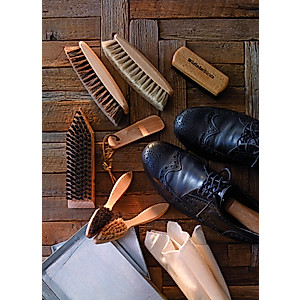 Redecker Brass Wire and Natural Pig Bristle Suede Brush with Oiled Beechwood Handle, 4-3/4-Inches