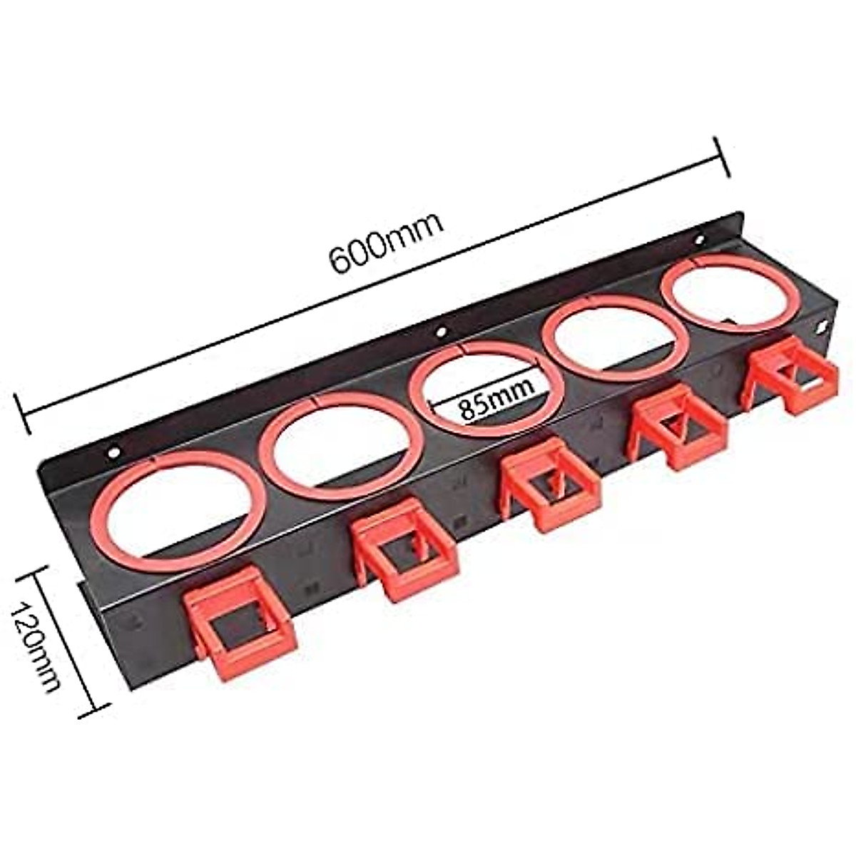 DALLYOUGU Spray Bottle Rack Storage,Spray Bottle Holder Wall Mount, Spray Storage Rack Organizer Aerosol Can Rack Organizer With 5 Holes And 5 Plastic Hanging Hooks Cleaning Detailing Tools Hanger