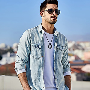 Hearbeingt Cremation Jewelry Urn Necklace for Ashes for Women Men, Circle of Life Eternity Memorial Pendant Ash Jewelry, Black