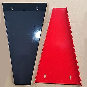 32-Slot Wrench Organizer for Tool Box, 2 Pack Magnetic Wrench Organizer, Wrench Holder SAE(1/4" - 1/16") and Metric(6mm-24mm), Wall Mounted Wrench Organizer