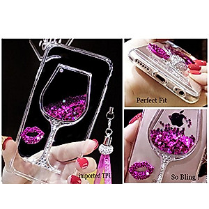 Galaxy S10 Plus Liquid Case,Shinetop 3D Diamond Creative Flowing Quicksand Cover for Samsung Galaxy S10 Plus Bling Glitter Floating Stars Soft TPU Silicone Crystal Clear Protective Case - Hot Pink