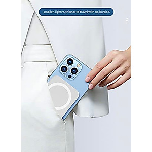 Magnetic Portable Charger Compatible with iPhone Lighting Cable to Charge, no Extra Cable Needed MagSafe Battery Pack, 5000mAh Magnetic Charging Power Bank, Fast Wireless Charge