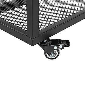 2 Tiers 4 Compartments Rolling File Carts with Wheels, Heavy Duty Rolling Pull-Out File Folder Rack Drawer File Cabinet for Home Office, Hanging Files for Letter Size