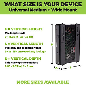 HIDEit Mounts Uni-MW Mount - Patented in 2015, Made in USA - Steel Adjustable Medium and Wide Device Wall Mount, Hide Your Cable TV Box, Game Consoles, Set-Top Boxes, Satellite Receivers and More