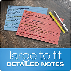 Oxford 5 x 8 Inches Ruled Assorted Index Cards, 100 Per Pack (35810)