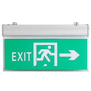 Emergency Exit Sign with Voice Alarm Function and Build in 800mAh Battery Backup, Safety Evacuation Indicator, Low Power Consumption and Long-Lasting Life, for School, Hospital, Hotel