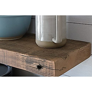 Urban Legacy Deep Floating Shelves | Reclaimed Barn Joist Deep Floating Shelves with Low Profile Brackets | High Weight Capacity (48" x 11" x 2.5", Natural)