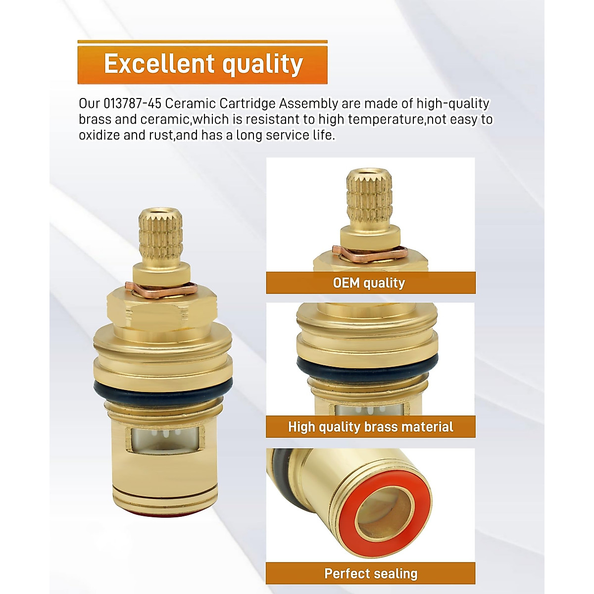 013787-45 Ceramic Cartridge Assembly Fits For T&S Brass Faucets,Hot Ceramic Cartridge faucet parts,Temperature 40F-140F,Pressure 20PSI-125PSI (HOT)