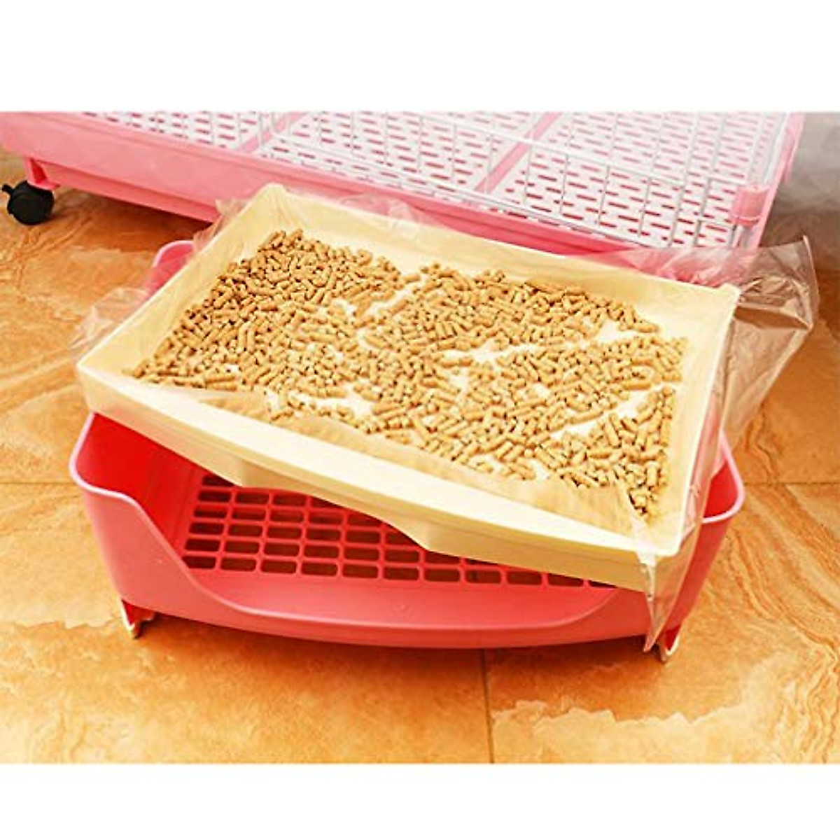 Small Pets Supplies 100 Sheets of Pet Disposable Cage Tray Film Cage Liner Rabbit Hamster Guinea Pigs Urine Pads- Size L