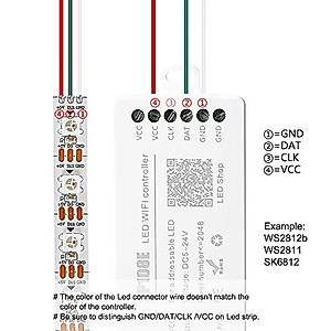 BTF-LIGHTING WS2812B WiFi SP108E Controller Support WS2811 WS2815 WS2801 SK6812 WS2813 SK9822 APA102C etc Almost All LED Strip Module Light iOS/Android App Control AP Mode/STA Mode
