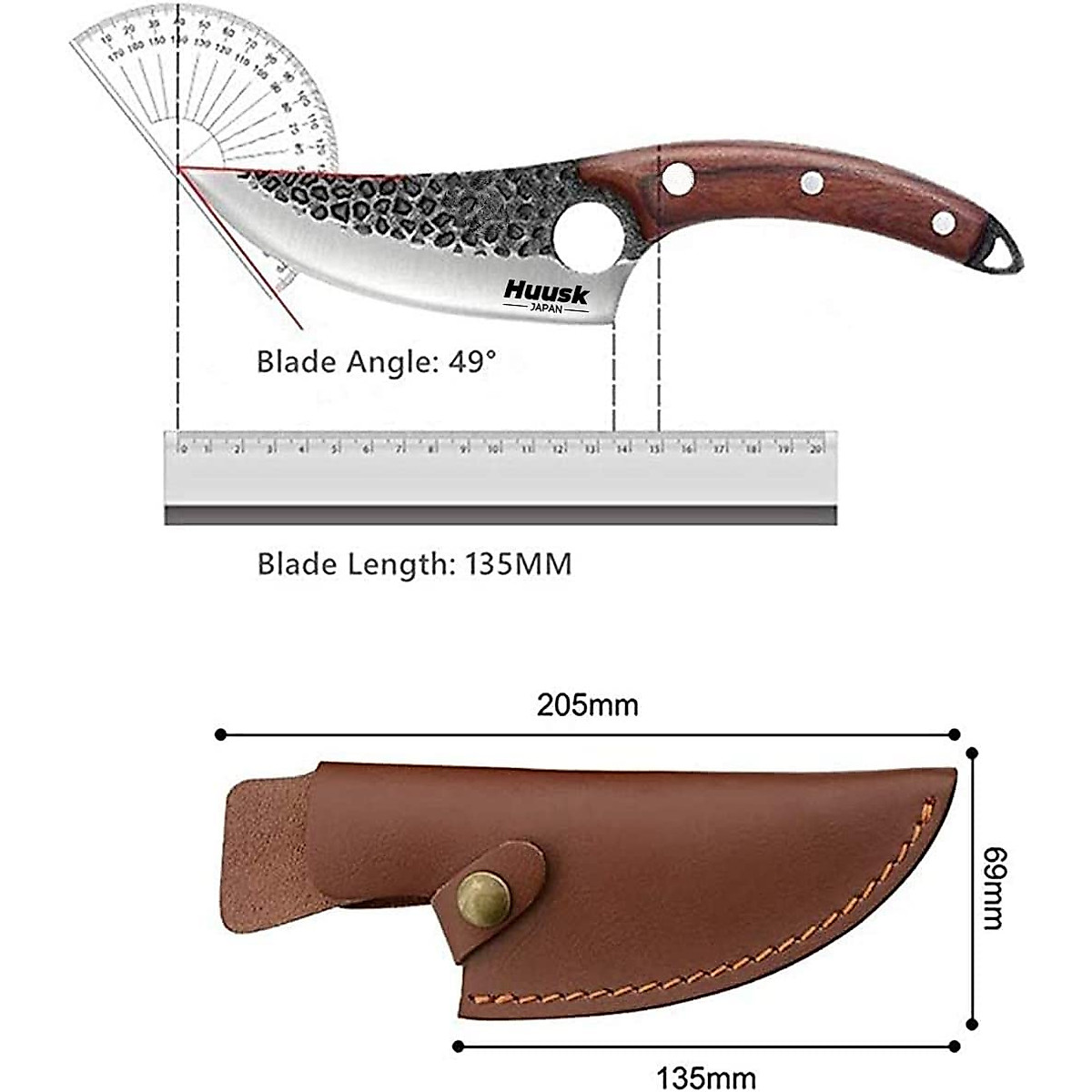 Smith Chu Forged Viking Knives, Husk Chef Knife Butcher Knives Hussk Fishing Filet & Bait Knife Japanese Chef Knife Boning Knife Japan knives Meat Cleaver for Kitchen or Camping