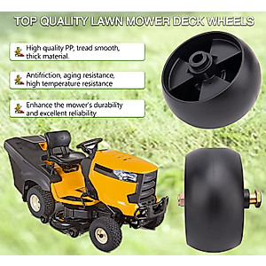 734-04155 Deck Wheel Compatible with MTD Cub Cadet 734-04155 Husqvarna 532174873 Toro 112-0677 Craftsman MTD AYP, 5 inch Lawn Mower Deck Wheels Fit for Most 42'' 46'' 48'' 50" 54" Decks (4 Packs)