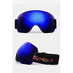 Dplus Ski Goggles Over Glasses - Wide View Snow/Snowboard Goggle Anti-Fog Dual Lens, Sports Goggles(blue)