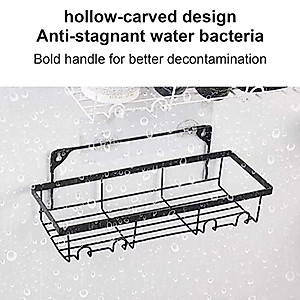 3 Pack Adhesive Shower Caddy Basket, with Hooks, Bathroom Storage Organizer Wall Mounted, for Soap Dish Holder Shelf Shampoo Conditioner