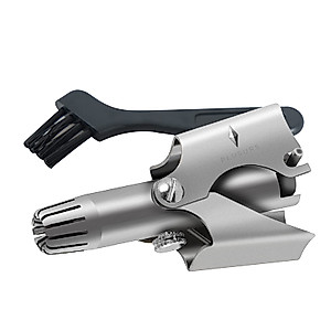 PLUSURS Professional Mannual Nose&Ear Hair Trimmer for Men Women ,Stainless Steel ,Sharp with Twelve Dual-Edged Blades ,Portable with A Small Size,No-Pulling Painless Effective