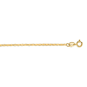 Ritastephens 10K Yellow Gold Mariner Link Dainty Anklet 10 Inches