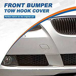 Front Bumper Tow Hook Cover Towing Eye Cap Fit for BMW E92 Coupe E93 Convertible 3-Series 328i 335i 2007 2008 2009 2010 51117187956 (White, Right Passenger Side)