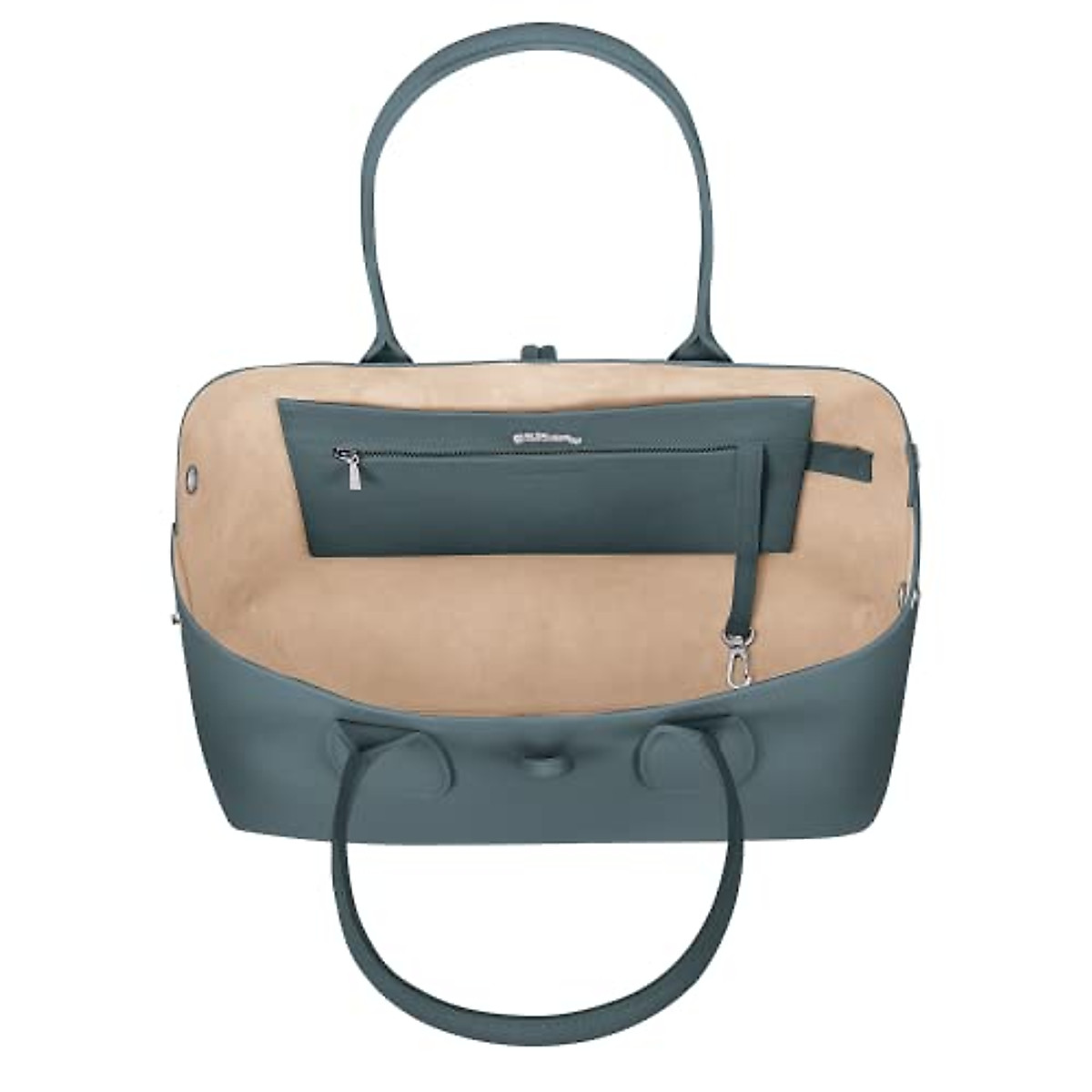 Longchamp 'Roseau' Leather Shoulder Tote Handbag, Blue