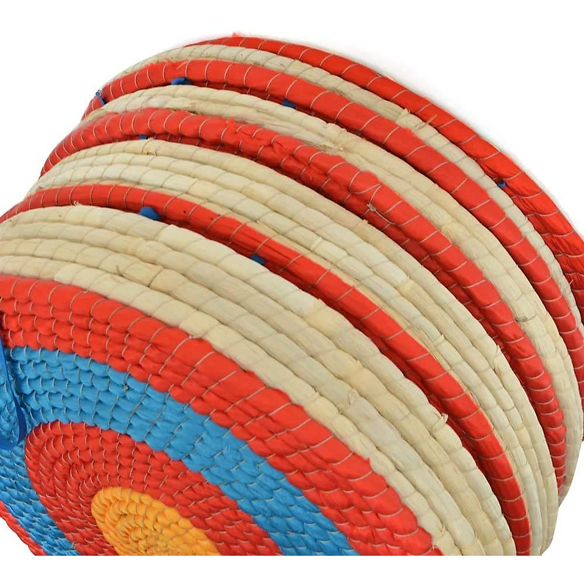 AMEYXGS 4-Ring Bullseye Archery Shooting Target Handmade Traditional Straw Target 1-5 Layer Target Solid Round for Outdoor Sports Hunting Shooting Practice (1 Layer)