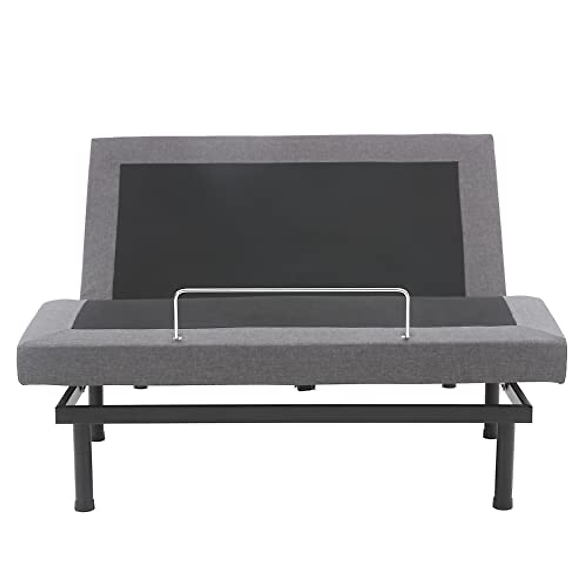 Adjustable Comfort Upholstered Adjustable Bed Base with Massage, Wireless Remote, Three Leg Heights, and USB Ports-Ergonomic, Full, Black