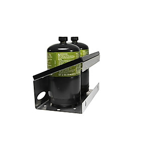 Fish Fighter Camping Propane Tank Holder | Mini Propane Bottle Rack - 2 Bottle Holder | Wall Mounted - Holds Two 16oz Propane Tanks
