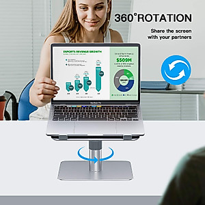 M&HONG Laptop-Ständer drehbar höhenverstellbar um 360 Grad ergonomischer Computer-Ständer Notebook-Halter für Schreibtisch kompatibel mit MacBook Dell XPS Lenovo mehr 10-16 Zoll Laptops