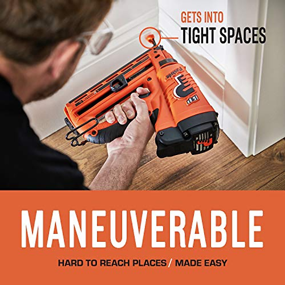 Paslode, Cordless Finish Nailer, 902400, 16 Gauge Angled, Battery and Fuel Cell Powered, No Compressor Needed