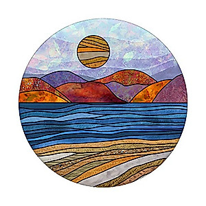 The Sea, The Beach & The Mountains Sun - Happy Nature PopSockets PopGrip: Swappable Grip for Phones & Tablets