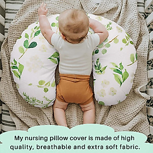 Car Seat Cover for Babies & Nursing Pillow Cover, Green Leaf Car seat Canopy for Boys Girls, Breastfeeding Pillow Slipcover, Soft Fabric Fits Snug On Infant