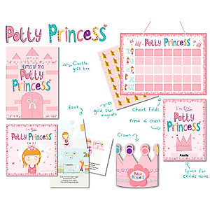 Tickle & Main Princess Potty Training Gift Set with Book, Potty Chart, Star Magnets, and Reward Crown for Toddler Girls