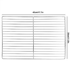 Stainless Steel Non-Stick, Non Stick BBQ Rack Barbecue Mesh Grill Net for Large Oven30 x 45cm Oven Family Gatherings Garden Parties Picnics and Camping(30 * 45)