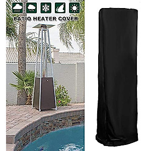 boyspringg Square Patio Heater Cover Stand up Outdoor Standing Glass Tube Heater Cover Pyramid Torch Heater Covers 420D Waterproof Polyester 220 x 60 x 53 cm Sun UV Protector Durable Black
