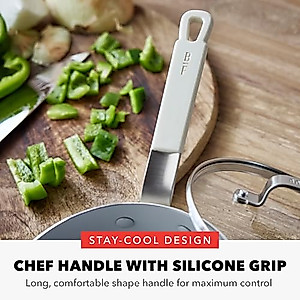 GreenPan x Bobby Flay 8” Frying Pan Skillet, Professional Grade Aluminum, PFAS & PFOA-Free Ceramic Nonstick, Induction Suitable, Stainless Steel Silicone Grip Handle, Dishwasher & Oven Safe, Cream