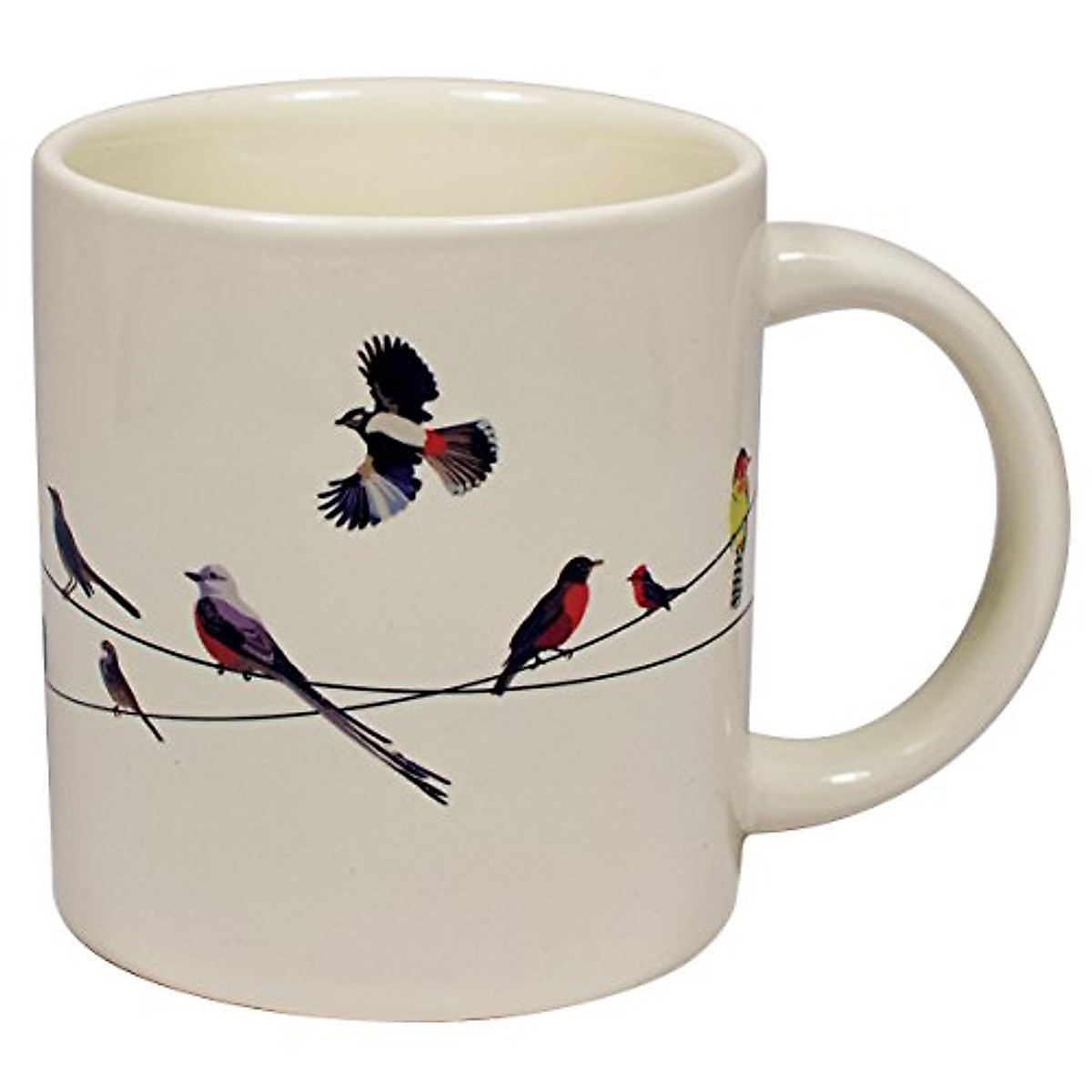 Birds on a Wire Heat Changing Mug - Add Coffee and Colorful Birds Appear