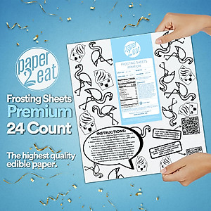 paper2eat Frosting Sheets Premium (Icing Sheets) 8.5“ x 11“ – 24 count – White Edible Printer Paper