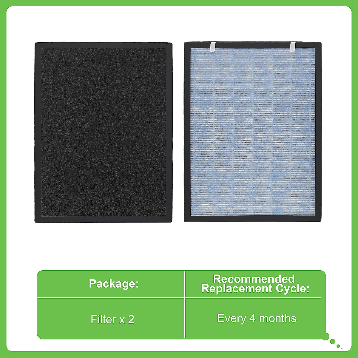 Hichoryer HSP002 Replacement Filter, Compatible with HATHASPACE® HSP002 Smart True HEPA Air Purifier 2.0, 1 Pack