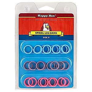 Happy Hen Treats Spiral Leg Bands for Pets, Size 9