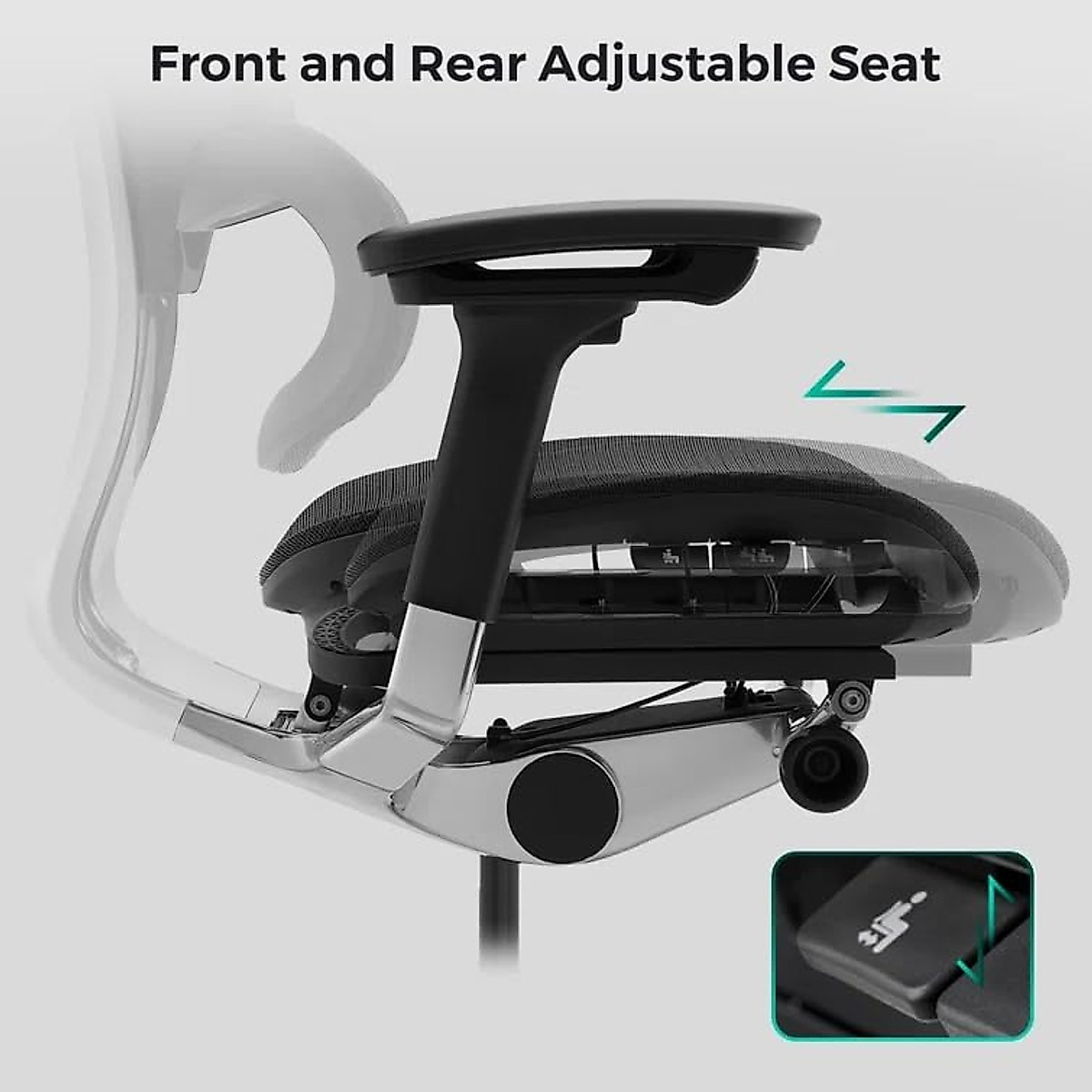 Odinlake Big & Tall Office Chair 500lbs, Heavy Duty Ergonomic Mesh Chair, High Back Swivel Computer Chair with Lumbar Support & 4D Arms，Adjustable Wide Seat Home Desk Chair with Headrest
