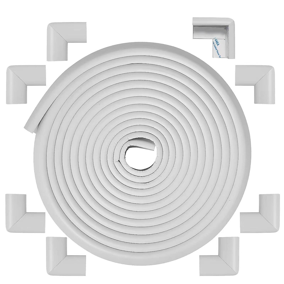 Arinbeb Foam Corner Protector Edge and Corner Guard, with 19 feet Length Foam Safety Bumpers, Baby Proofing Safety Table Corner Protectors - White
