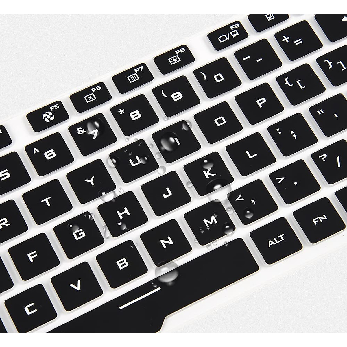 Keyboard Cover for ASUS TUF Gaming F15 FX506LH / TUF Gaming A15 TUF506IU-ES74 TUF506IV-AS76 FA506IH-AS53, ASUS TUF Gaming F17 A17 TUF706IU FX706LI-ES53 RS53 FX706HC FX706HE Laptop Keyboard Skin, Black