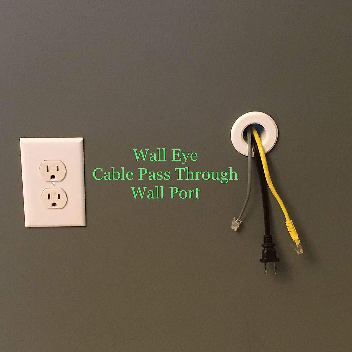 1.20" ID Cable Pass Through Wall Port 3 5/8" - 5 1/4" Wall Thickness (White) - Pass Cables from one Side of a Wall or Barrier to The Other.