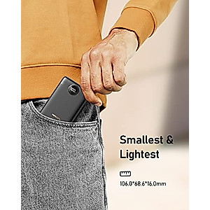 VEEKTOMX Mini Power Bank 10000mAh, Small Portable Charger with PD 3.0 & QC 3.0, 22.5W USB C Fast Charge Ultra-Compact Battery Pack, Dual Output Competible with iPhone, Sumsang, iPad