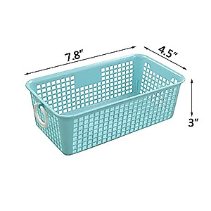 EudokkyNA Mini Plastic Storage Basket, Office Desktop Basket Set of 6, F