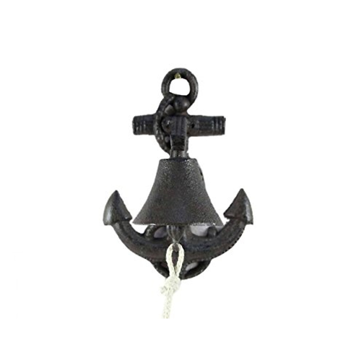 Cast Iron Wall Mounted Anchor Bell 8 Inch - Captains Bell - Rustic Wall Art